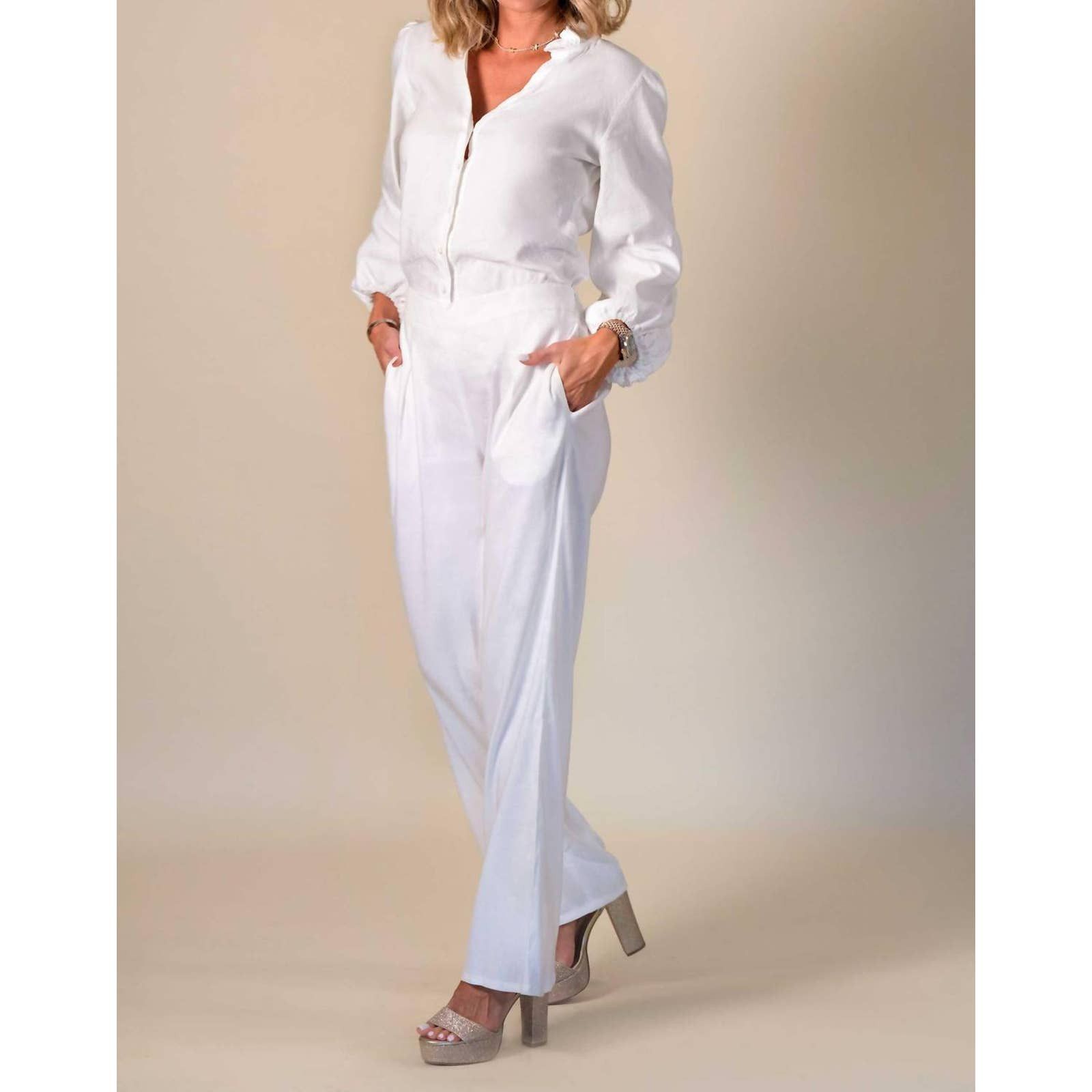 Designer ANGELA HORTON Nantucket Blouse In White Linen | Grailed