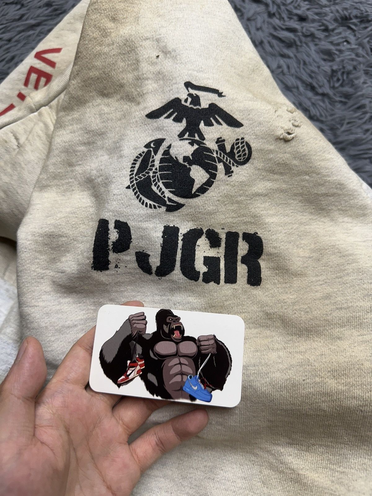 PROJECT G/R Project GR RECONSTRUCTED FOLDED ZIP HOODIE - DIRTY MELANGE ...