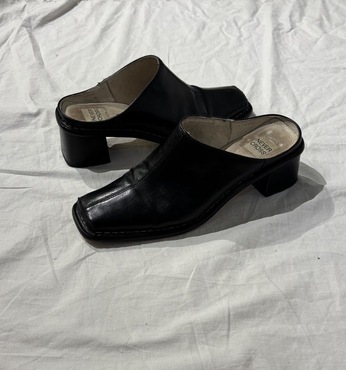 Avant Garde × Streetwear × Vintage Never Cross vintage mule heels | Grailed