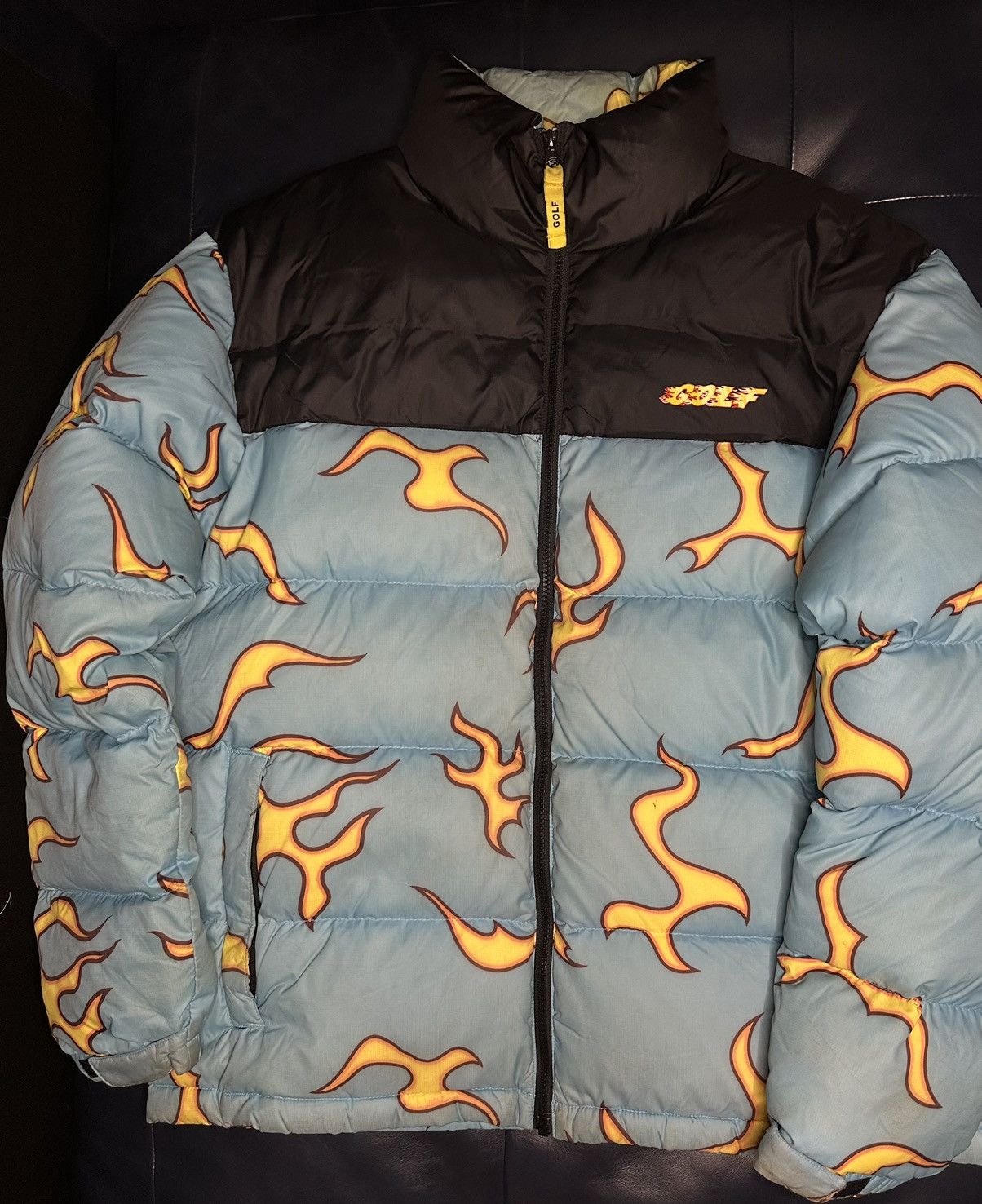 Golf Wang - OG FLAME PUFFER - BLUE | Grailed