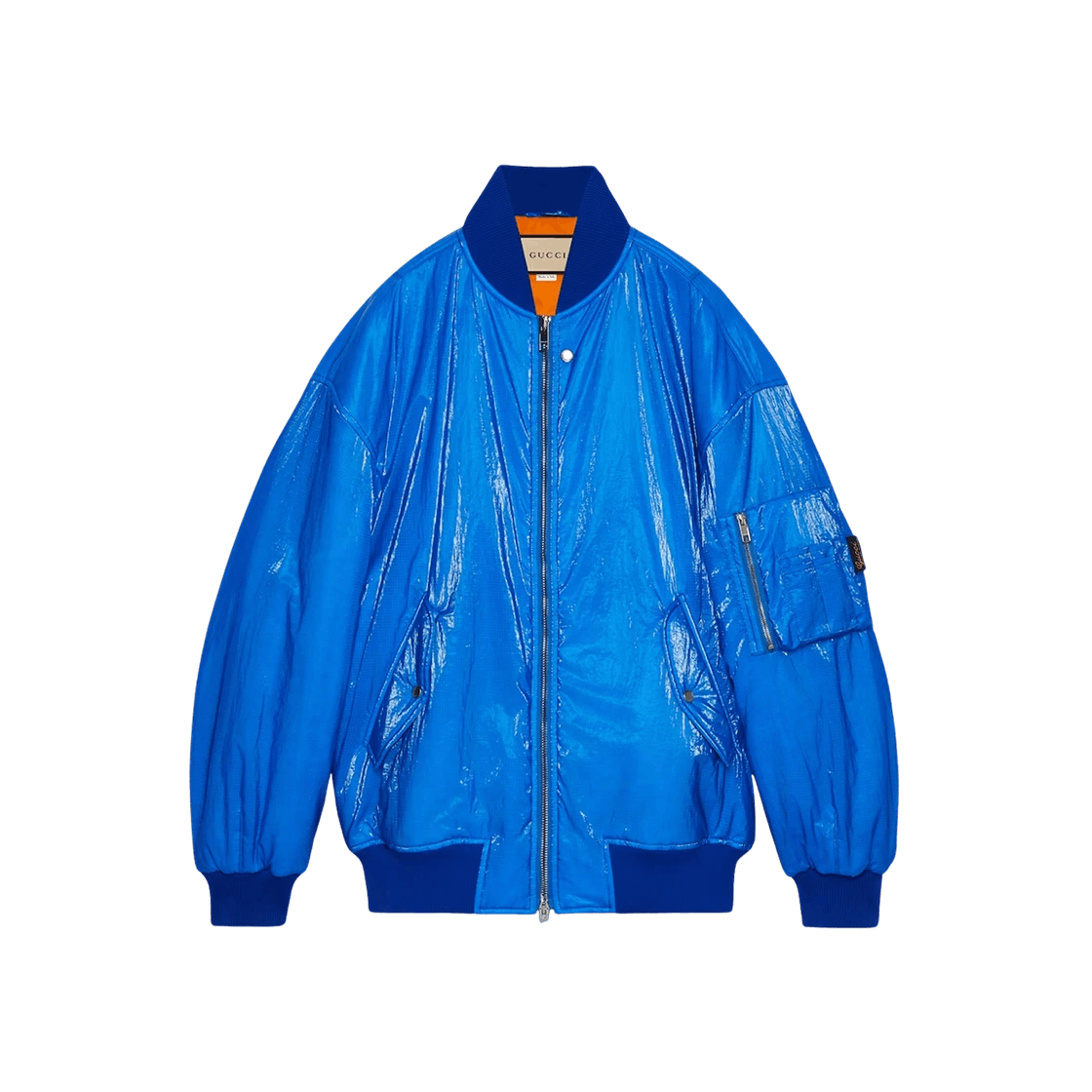 Gucci o1s1wg110225 Shiny Ripstop Nylon Bomber Jacket in Blue | Grailed