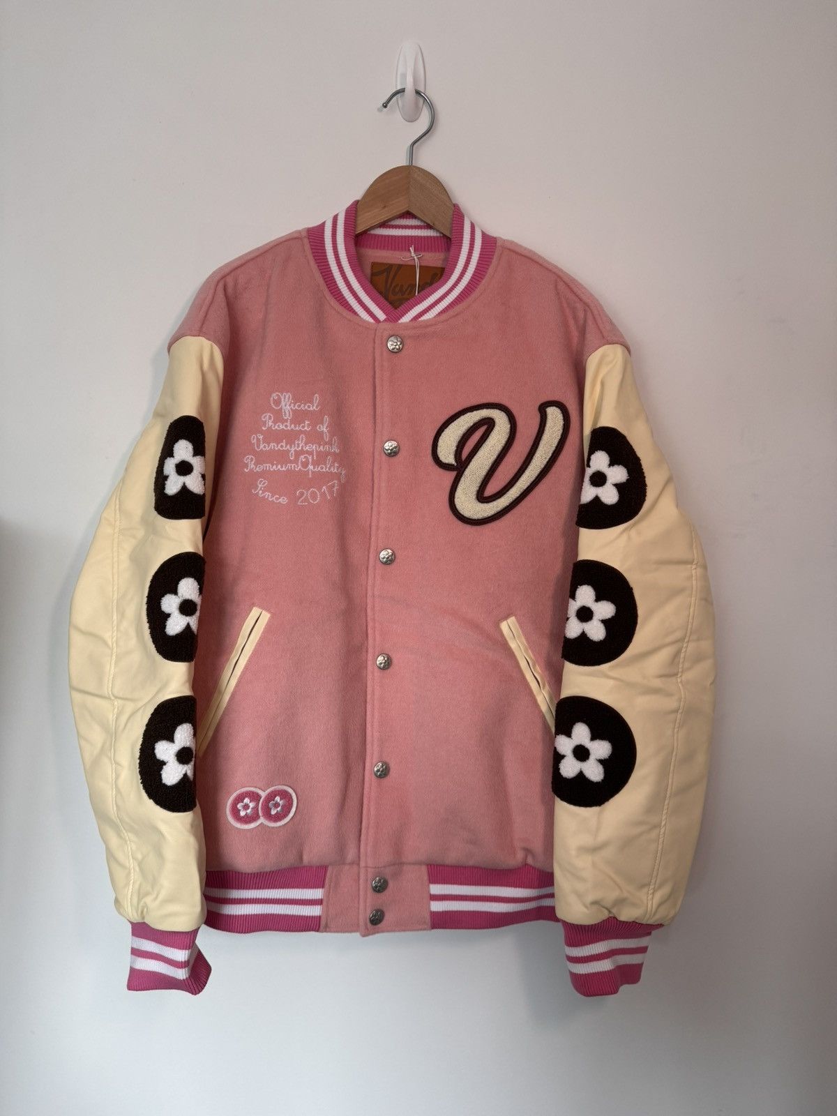 Vandy The Pink VANDYTHEPINK VTP® Neapolitan Sundae Pink Varsity Jacket ...