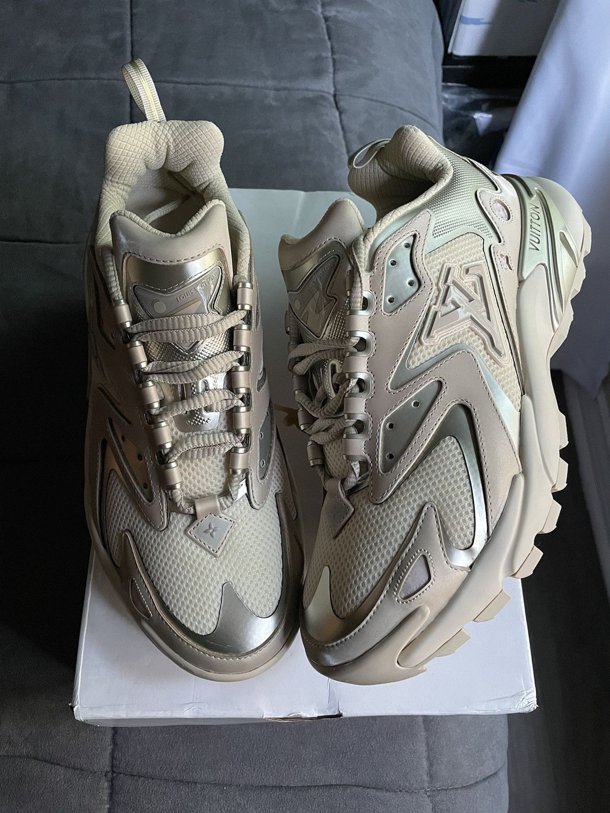 Louis Vuitton Louis Vuitton Beige Tatic Trainer Sneaker | Grailed