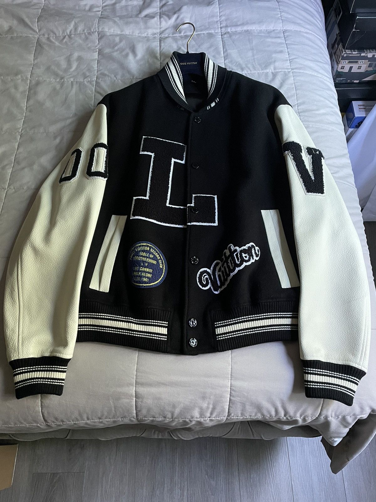 Louis Vuitton × Virgil Abloh Louis Vuitton MLK Dreaming Leather Varsity ...