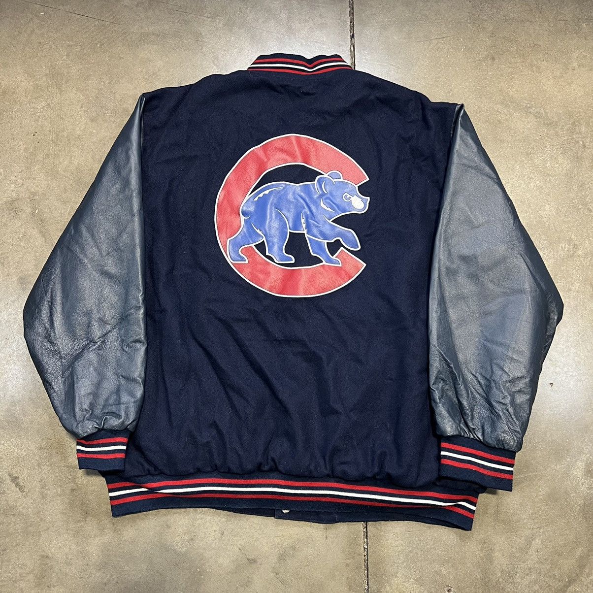 Jh Design × MLB × Vintage Vintage Chicago Cubs JH Design Leather Bomber ...