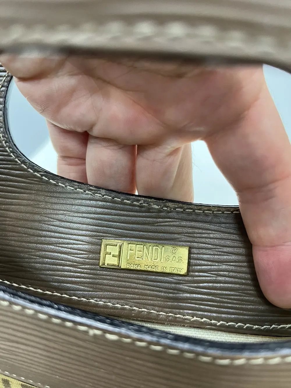Fendi Vintage Fendi Logo Monogram Leather Handle Bag | Grailed