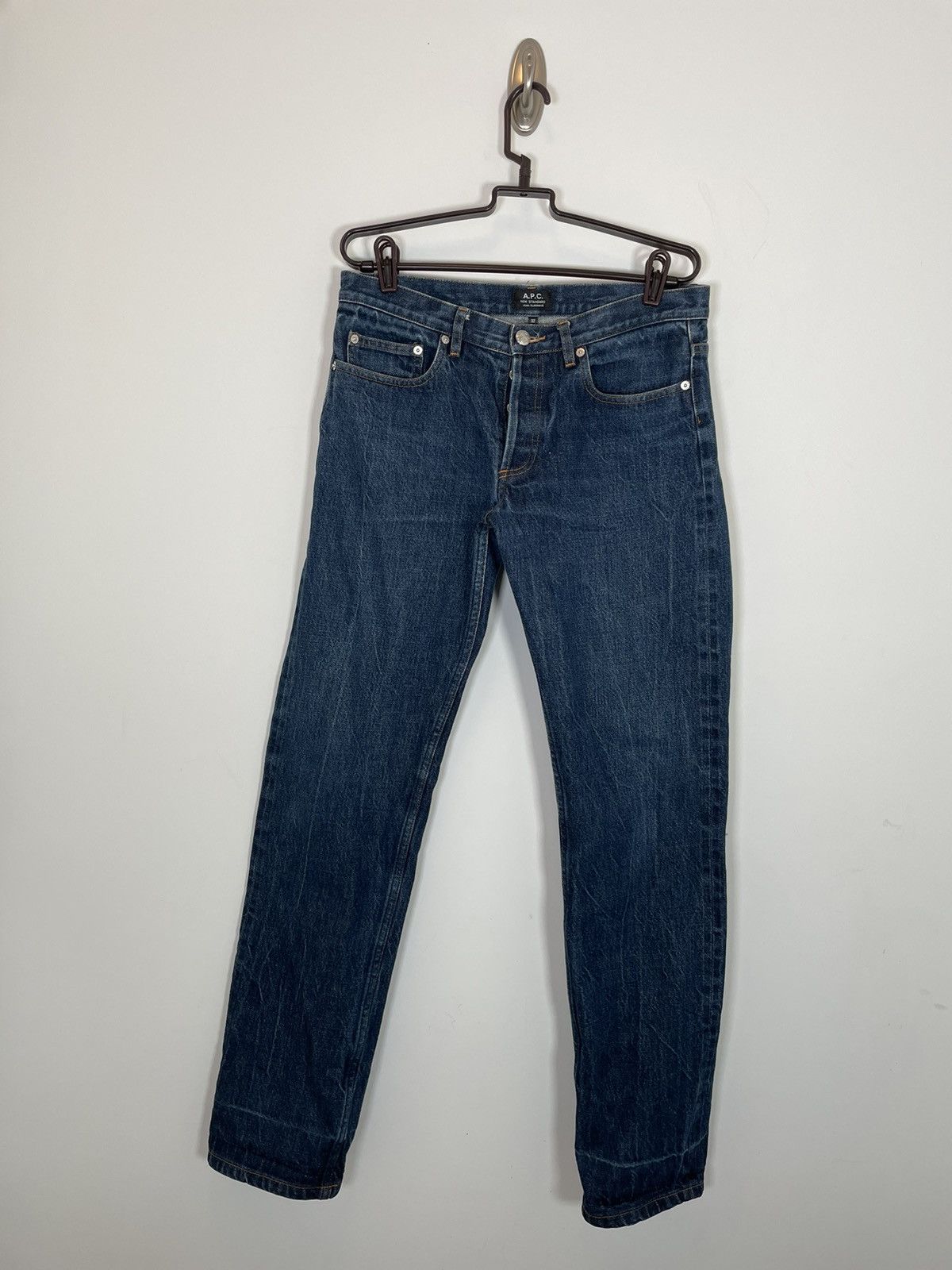 A.P.C. Mens APC New Standard Jeans Blue Denim Red Line Selvedge | Grailed