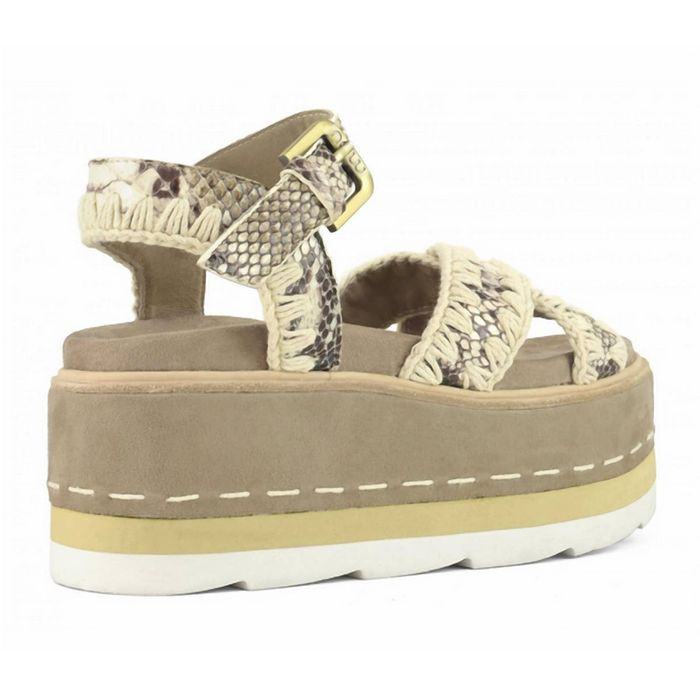 Mou MOU Platform Criss Cross Sandal In Sand | Grailed