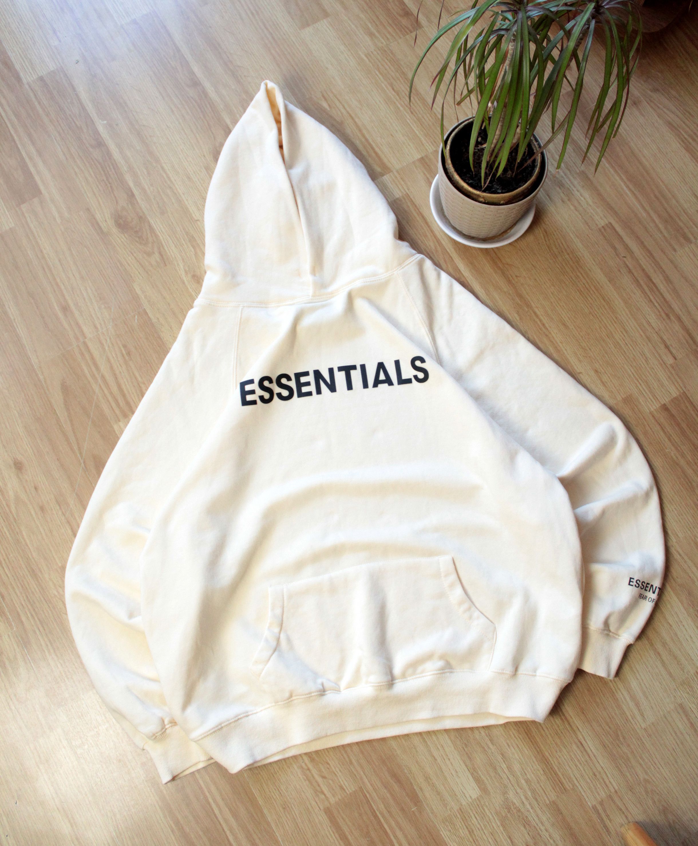 Fear of God Essentials x Fear Of God Biege Hoodie | Grailed