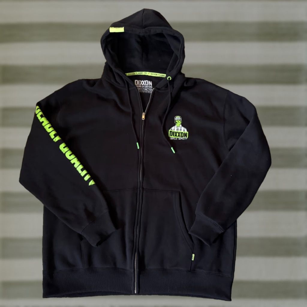 Vintage Dixxon Flannel Company Frankenstein Full Zip Hoodie Hoody Black ...