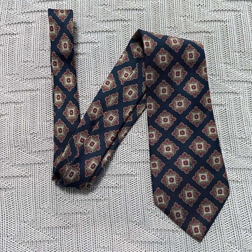 Coach Vintage Coach black geometric Italian silk tie | Grailed