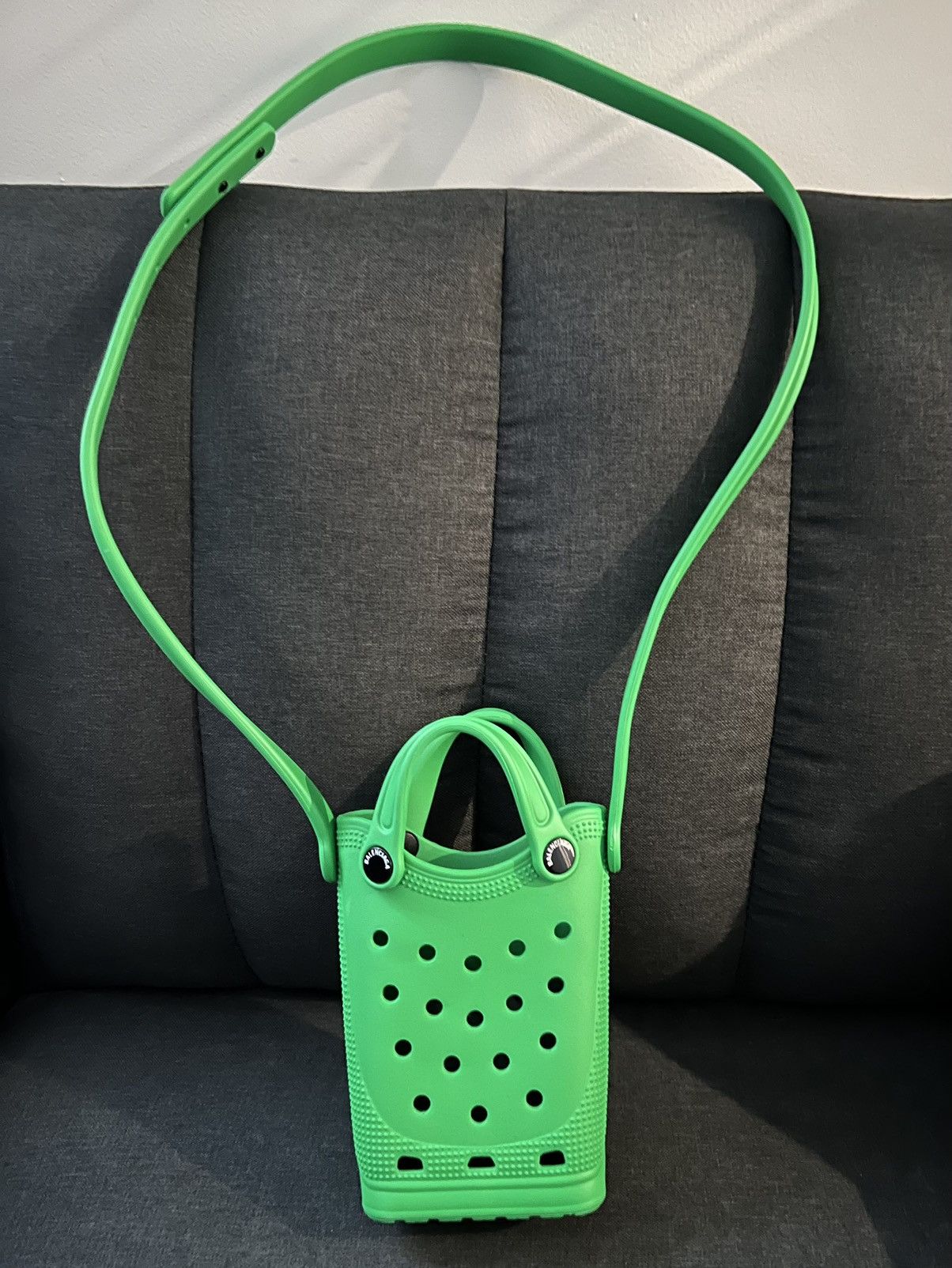 Balenciaga Crocs Phone Holder with Strap Mini Tote Bag in Green | Grailed