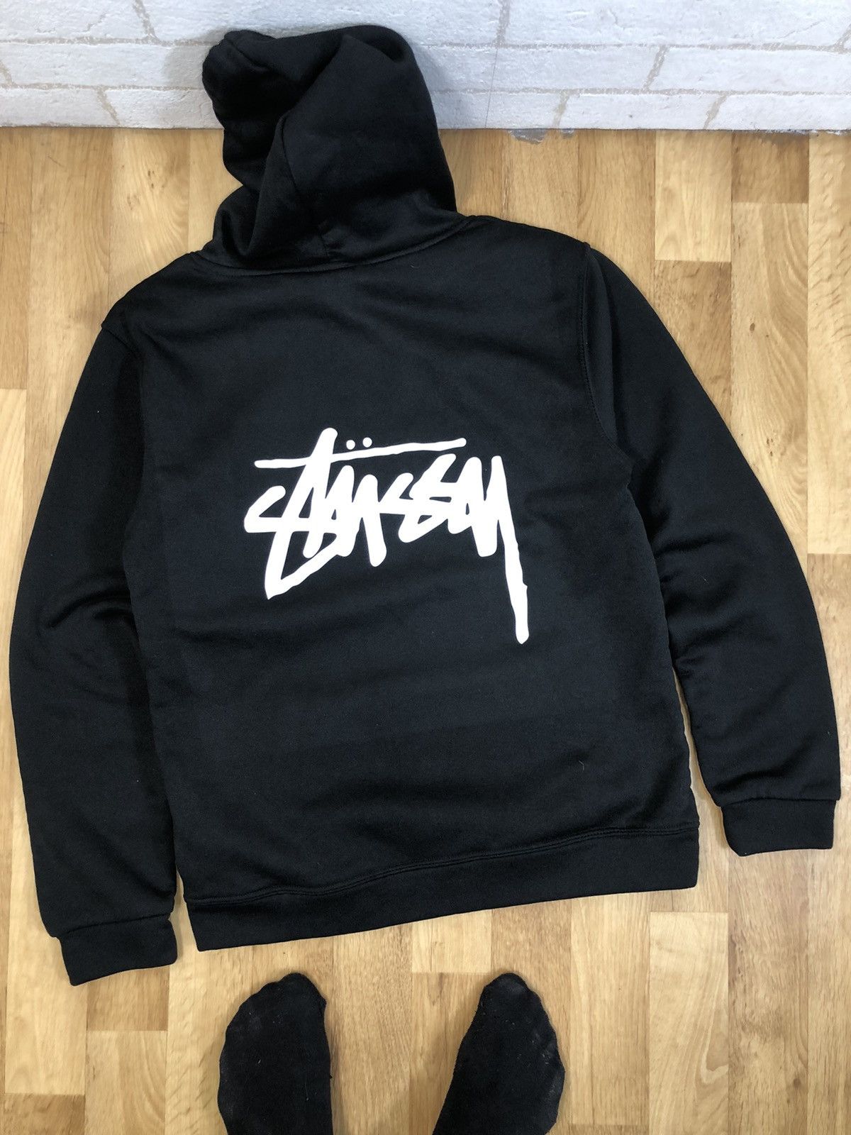 Streetwear × Stussy Rare Vintage Stussy Signature Logo Print Hoodie ...