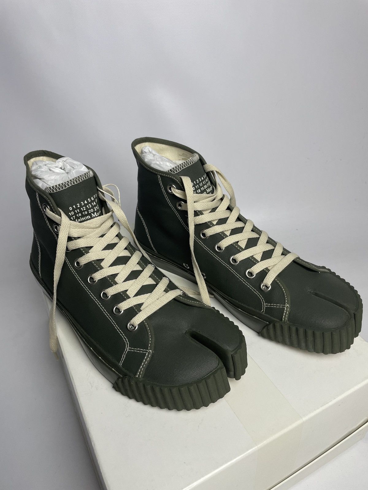 Archival Clothing × Designer × Maison Margiela MAISON MARGIELA TABI HIGH-TOP SNEAKERS | Grailed
