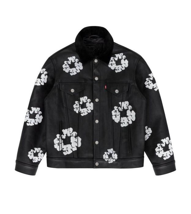 DENIM TEARS Leather denim tears jacket | Grailed