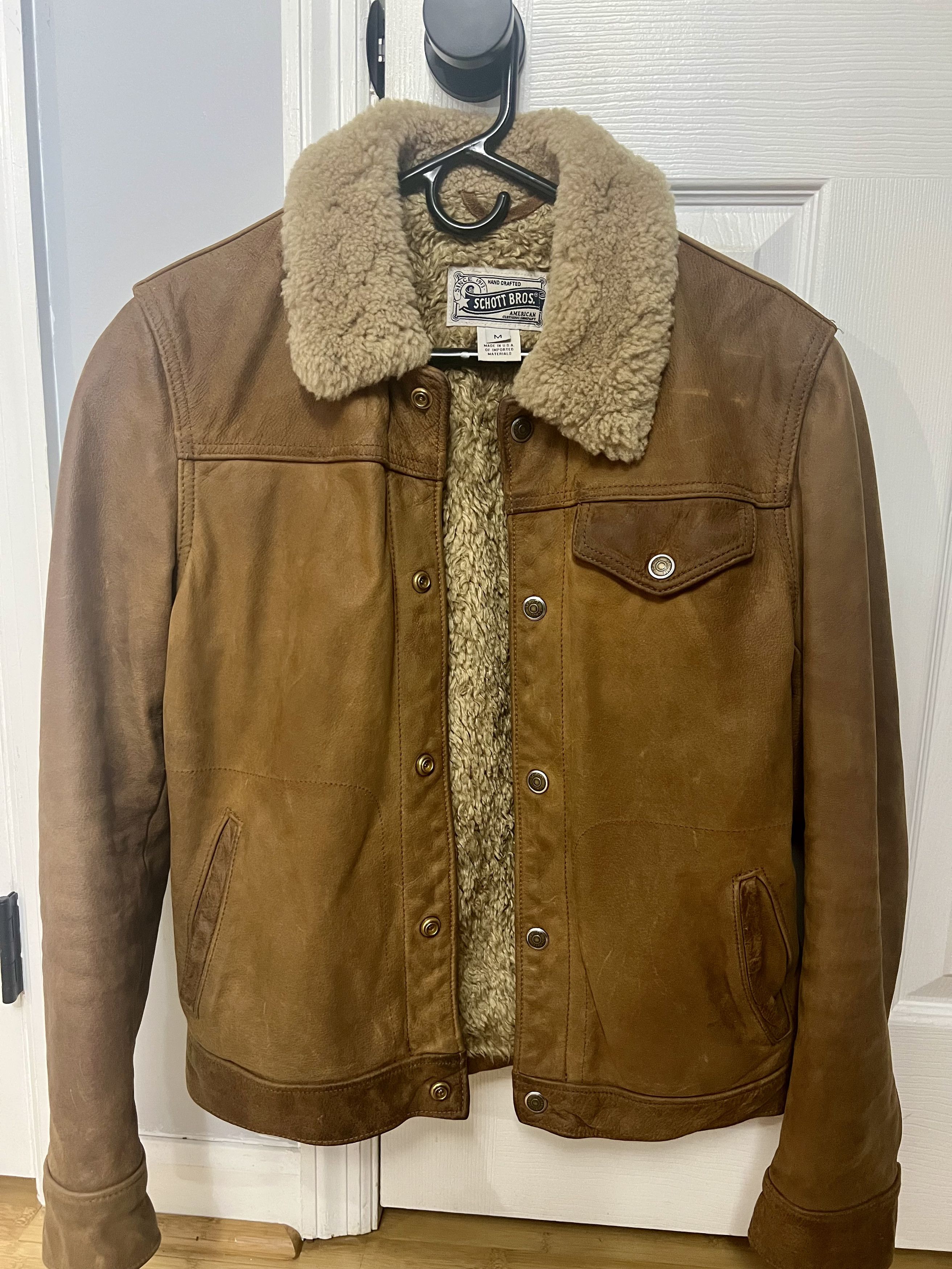 Schott Schott 545 Buffalo Leather Jacket with Sheepskin Collar | Grailed