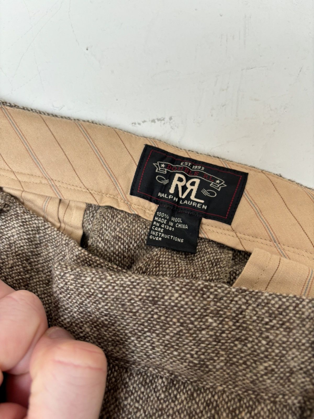 RRL Ralph Lauren Tweed Wool Pants (Brown) | Grailed