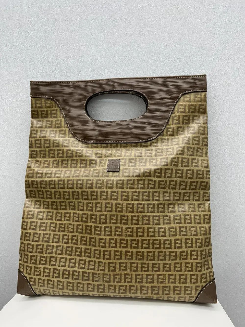 Fendi Vintage Fendi Logo Monogram Leather Handle Bag | Grailed