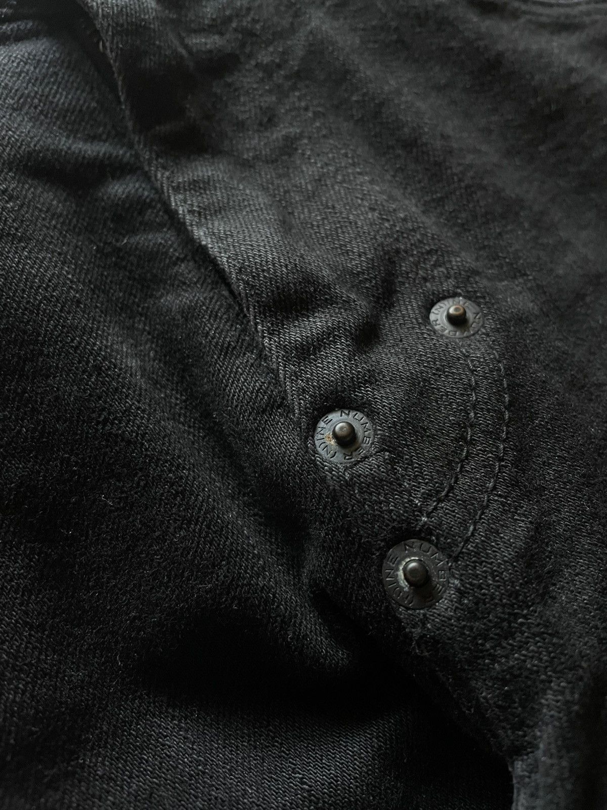 Number (N)ine Number (N)ine AW06 Noir “PAIN” Crying Heart Coated Denim ...
