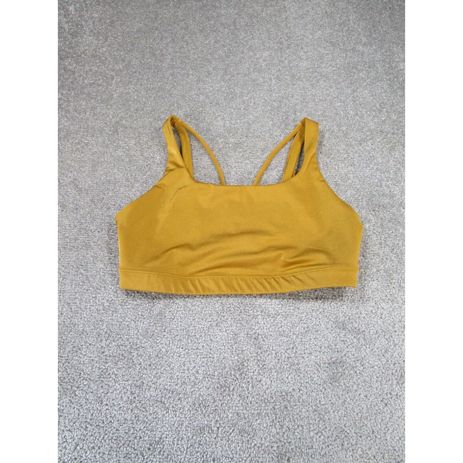 Athleta Athleta Sports Bra Large Golden Yellow Shiny Unpadded V Back ...