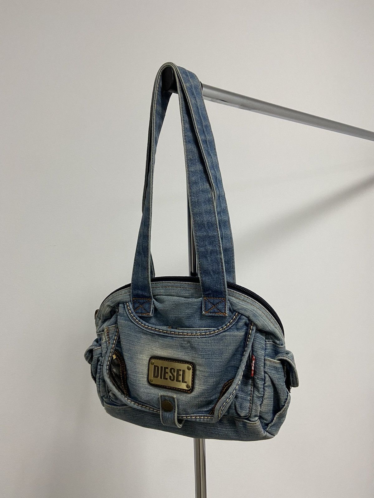 Diesel × Streetwear × Vintage Diesel Denim Bag Tote Vintage Iron Logo ...