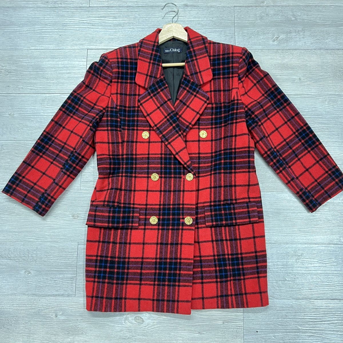 Chloe miss chloe plaid double breasted blazer | Grailed