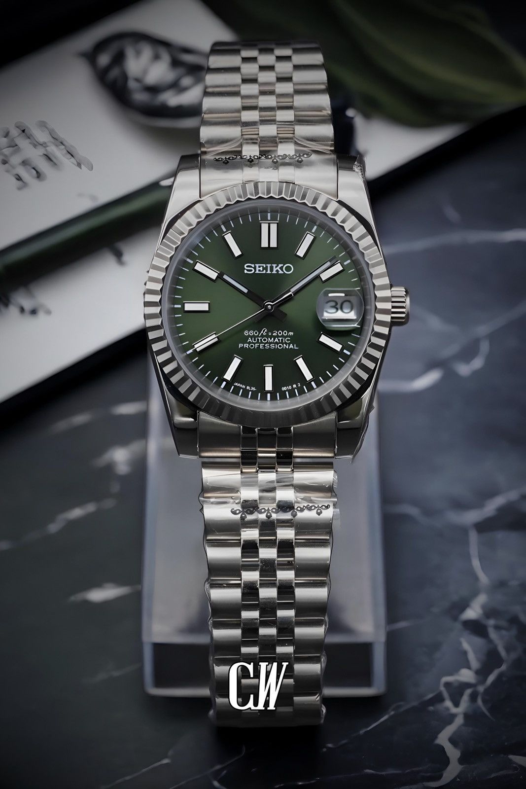 Japanese Brand × Luxury × Seiko Seiko mod datejust custom olive watch ...