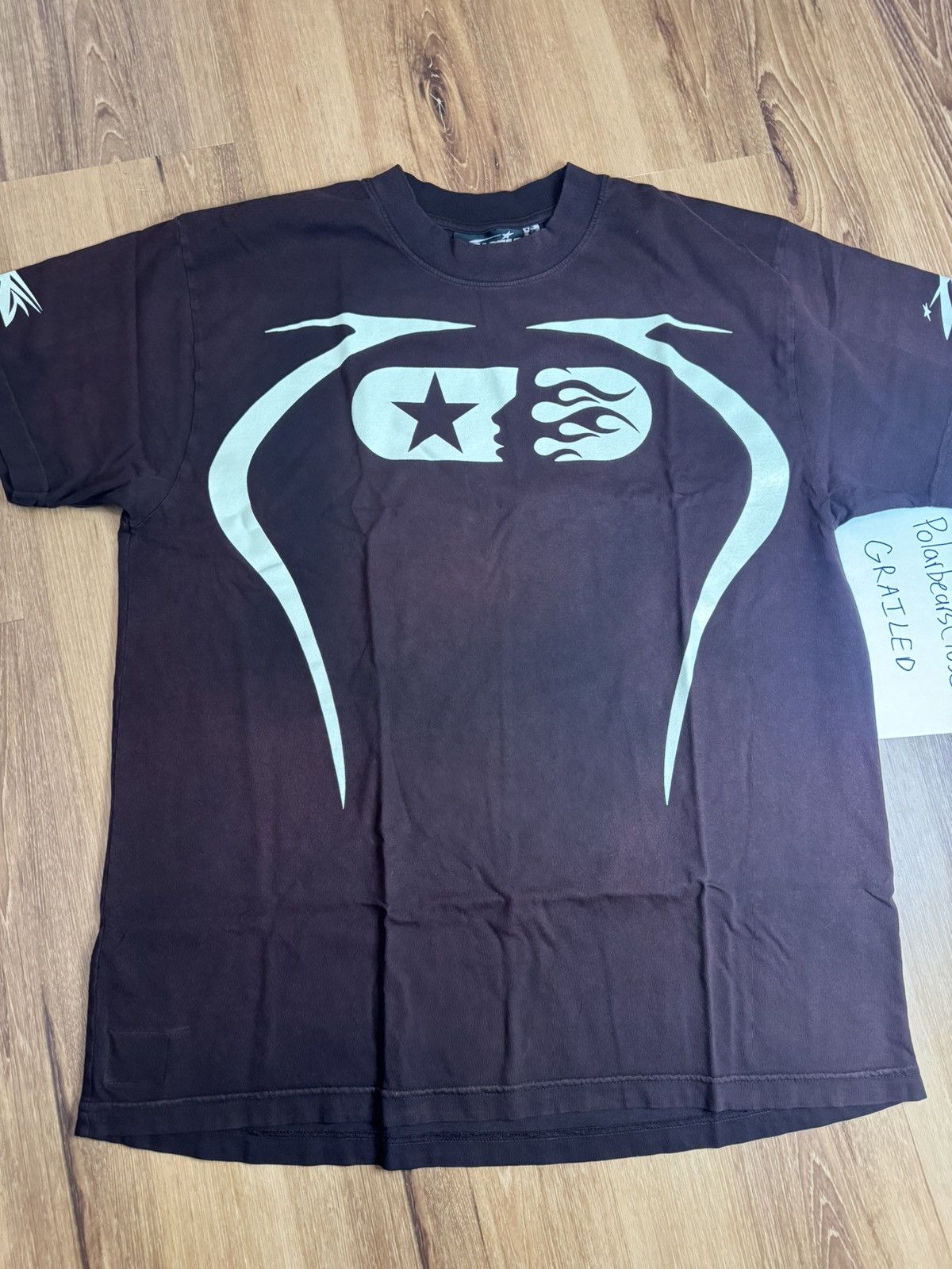 HELLSTAR Hellstar Warm Up Tee Brown | Grailed