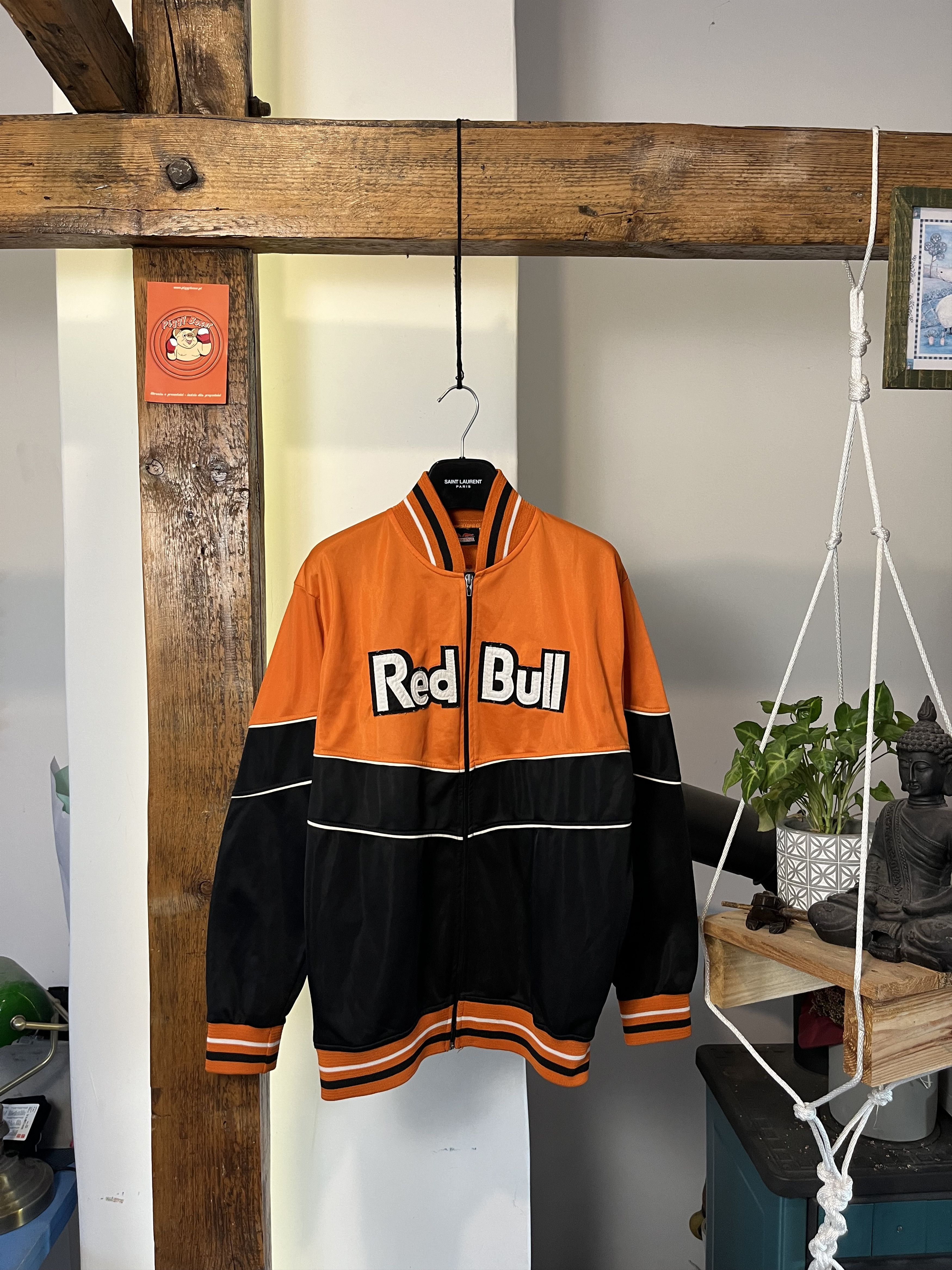 Racing × Red Bull × Vintage 90s Red Bull Big Logo Zip Sweatshirt/Light ...