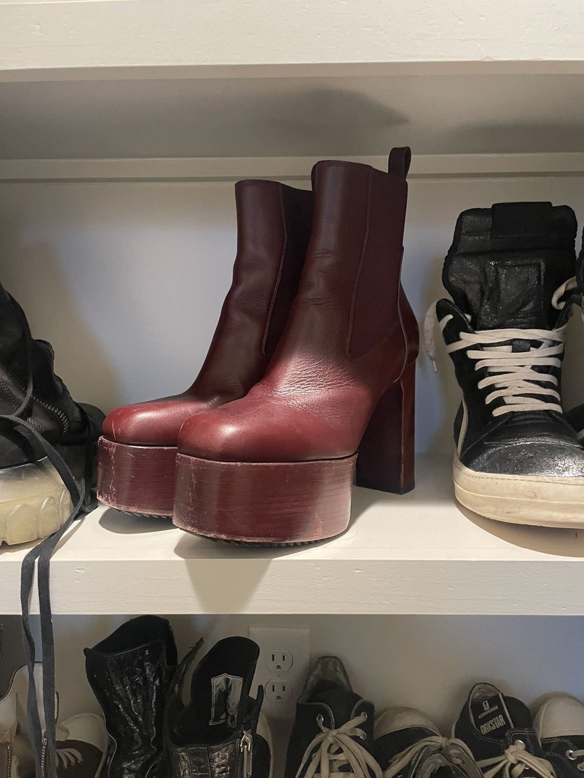 Rick Owens Rick Owens FW19 Larry Kiss Heels Size 40 Burgundy | Grailed