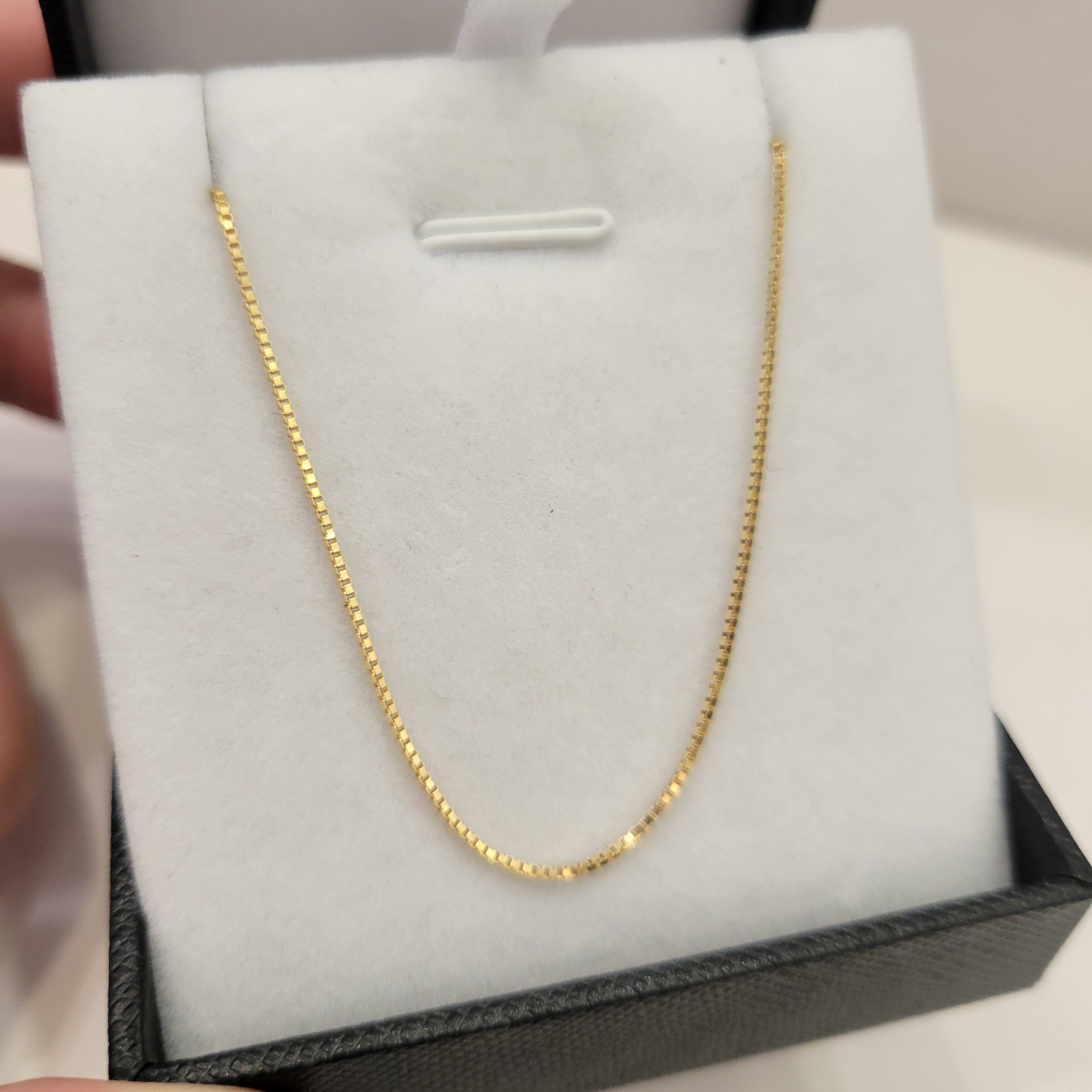 10k Solid Gold 10K Gold - 1mm Box 20" Chain Solid Gold | Grailed