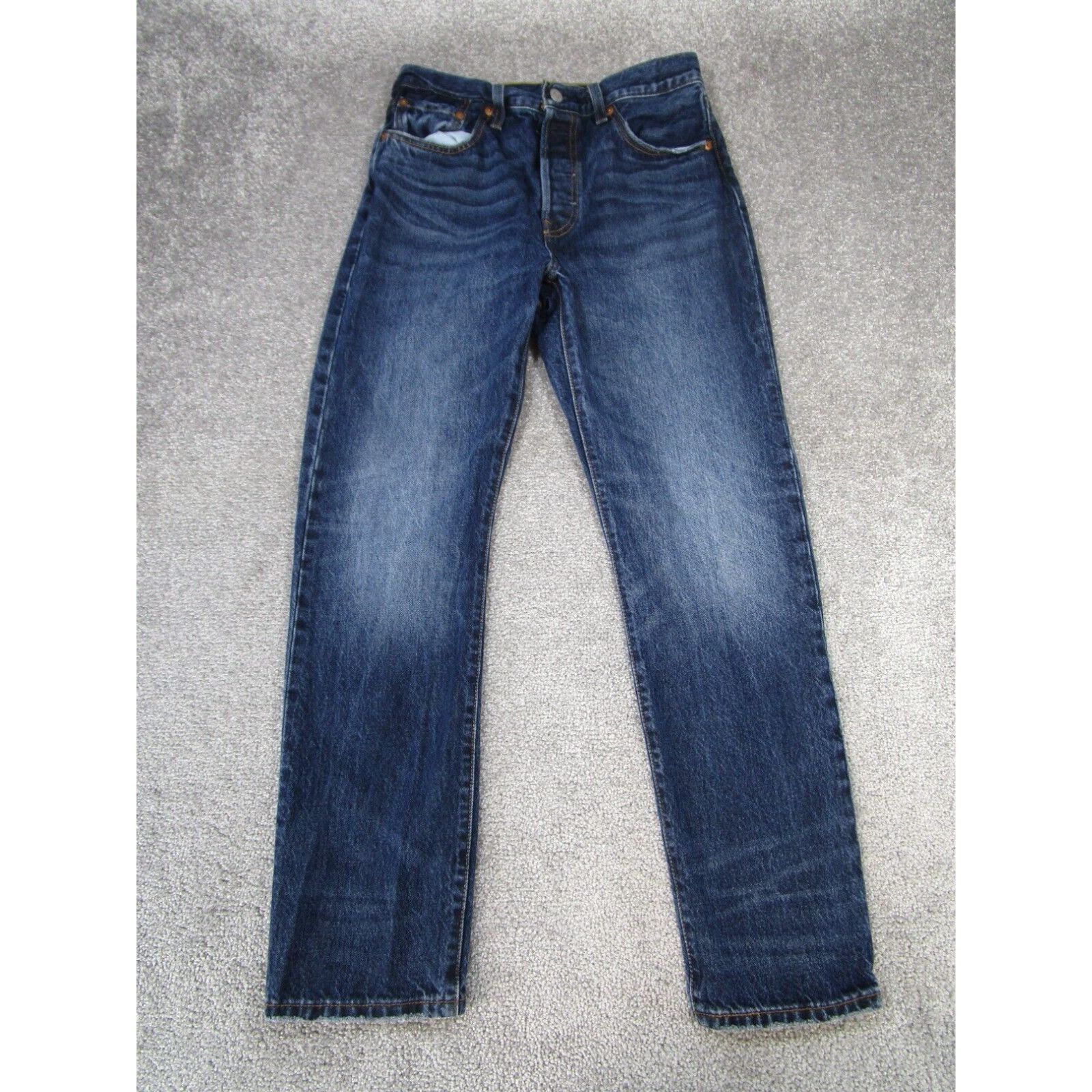 Levi's Levis 501 Jeans Mens 28 Dark Wash Denim Button Fly Original Fit ...