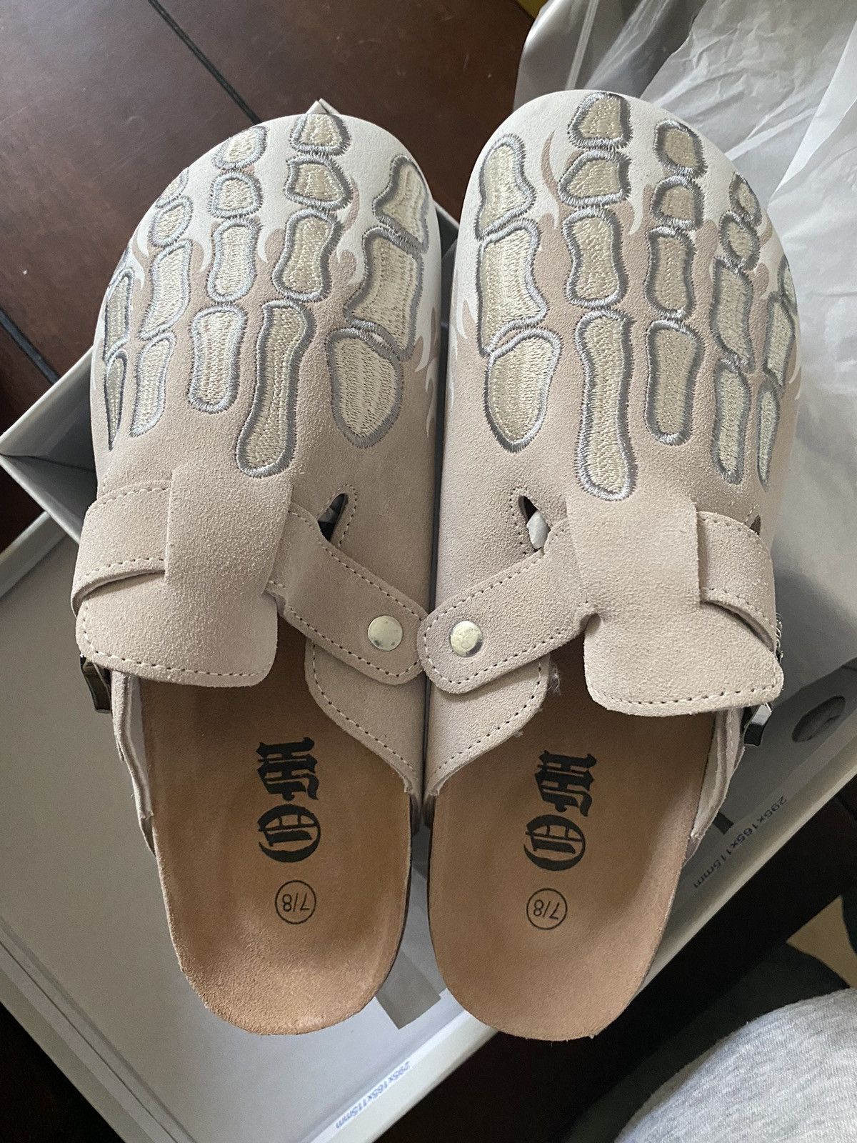 Birkenstock OM Newyork Gray Fish Bone clogs | Grailed