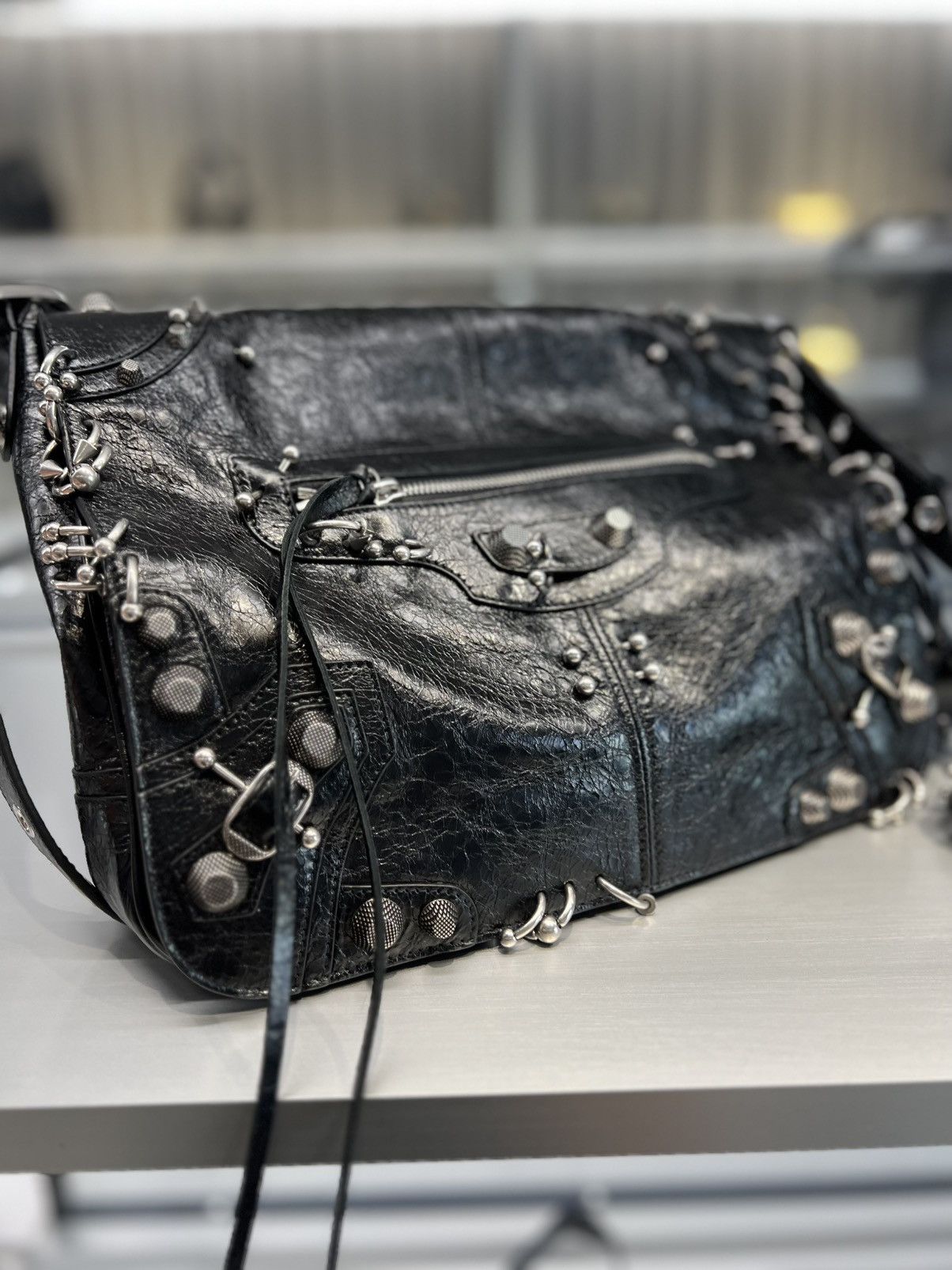 Balenciaga Balenciaga flap Cagole leather piercing bag | Grailed