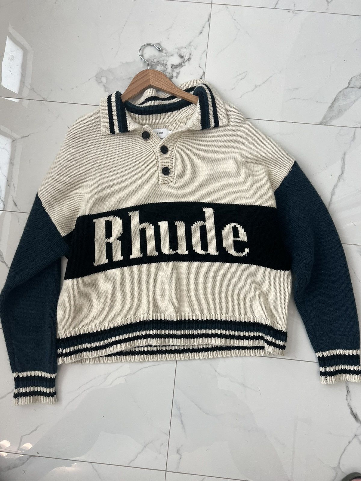 Rhude Rhude rugby knit polo | Grailed