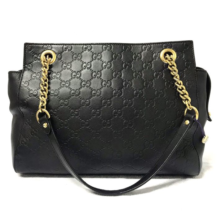 Gucci Gucci Guccissima Signature Soho Double Chain Leather Bag | Grailed