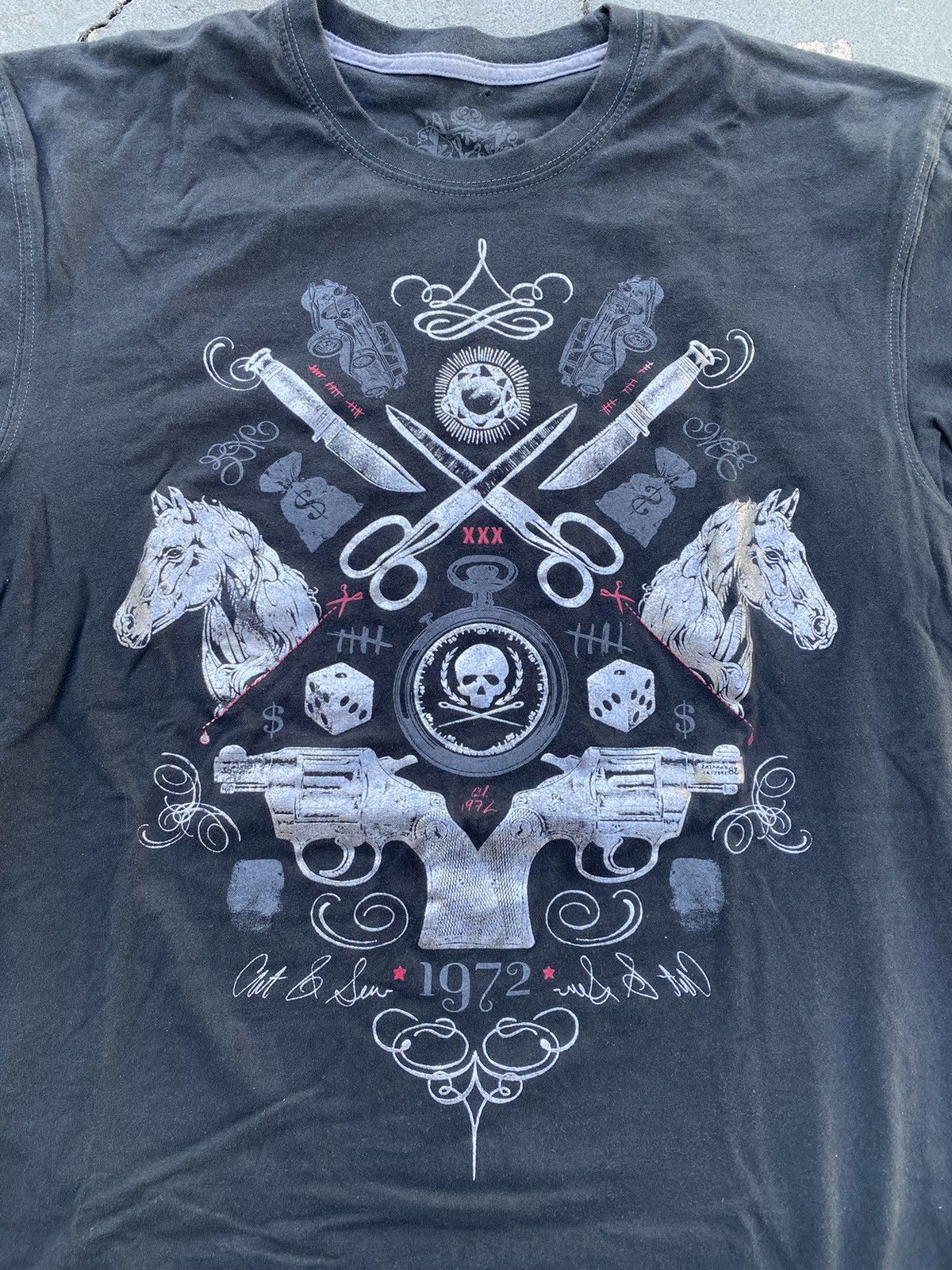 Marc Ecko Crazy Y2K Marc ecko grunge skull pistol shirt | Grailed