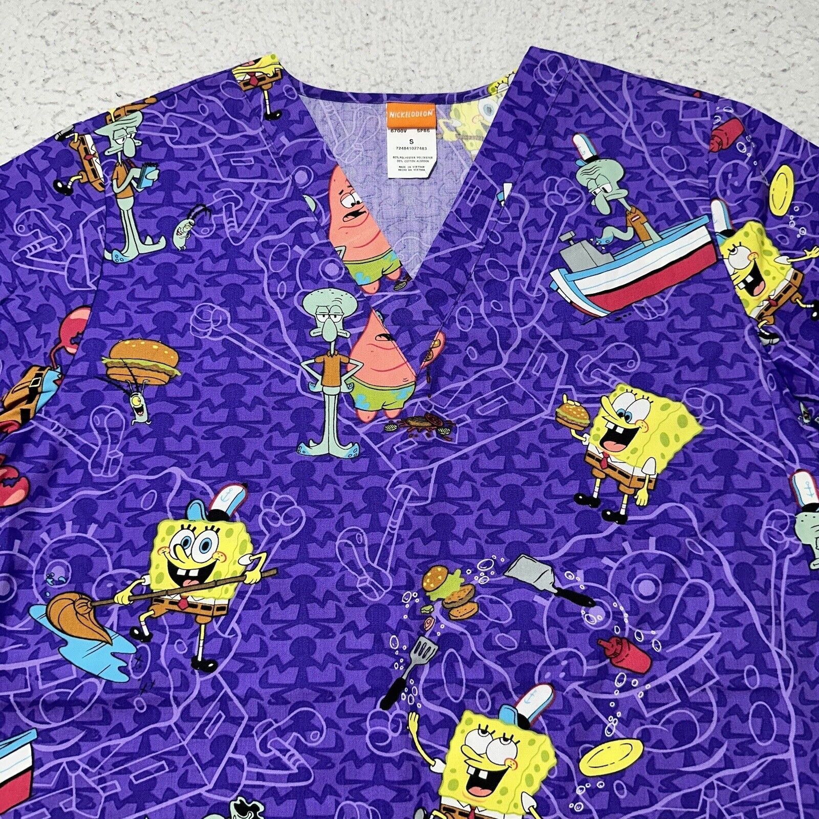 Nickelodeon Vintage Nickelodeon Small Spongebob Squarepants Scrubs 2002 ...