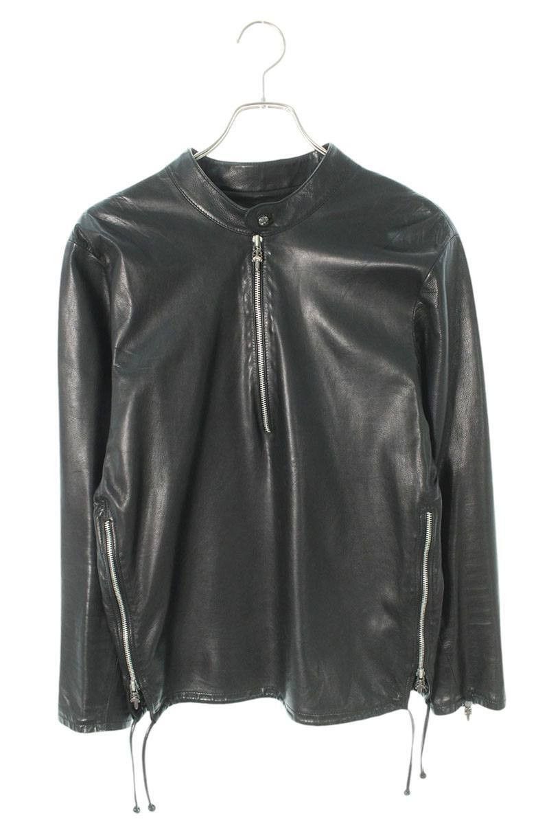 Chrome Hearts Chrome Hearts Leather Jacket Easy Rider Dagger Half Zip ...
