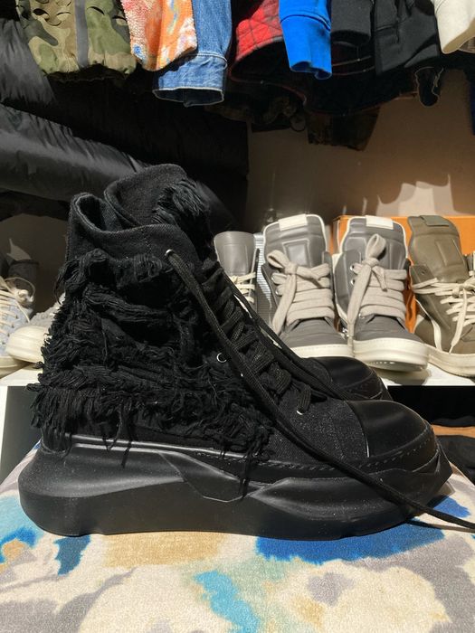 Rick Owens NEW TRIPLE BLACK DISTRESSED RAMONES DRKSHDW ABSTRACT 43 ...