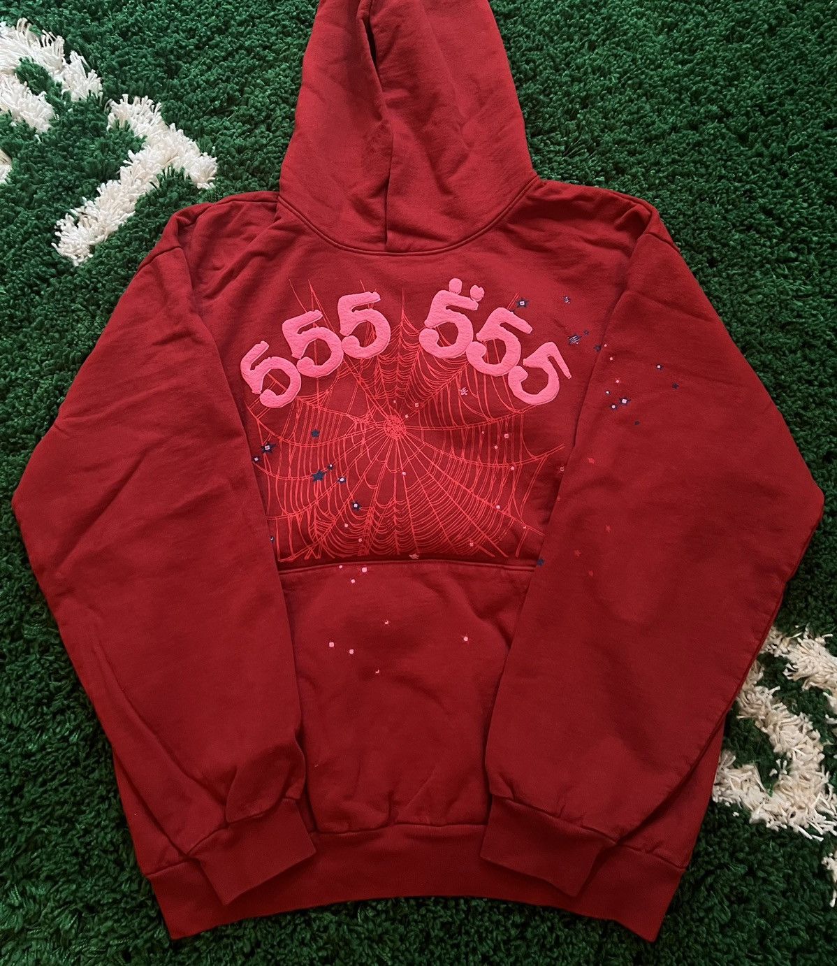 Spider Worldwide Sp5der Hoodie Red Merlot 555 Angel Number | Grailed