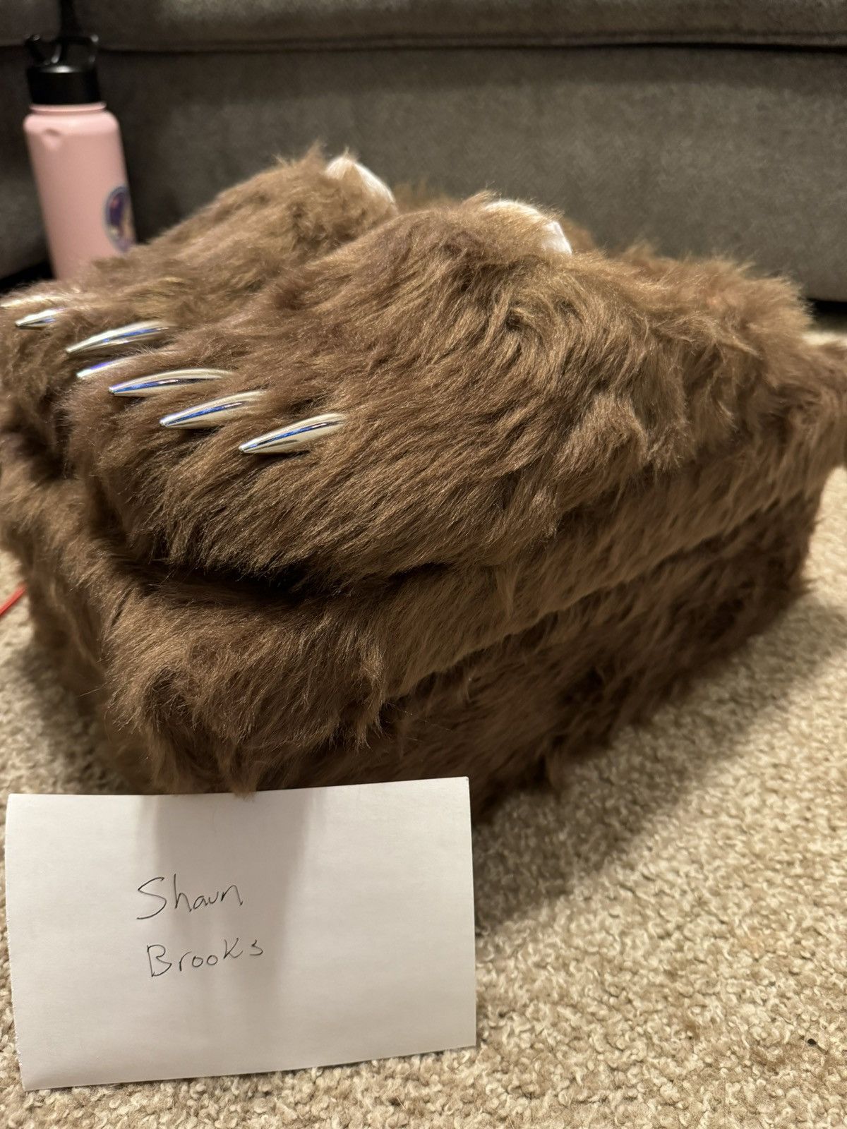 Bravest Studios Bravest studios “Bear claw” slides w/furry box size 11 ...