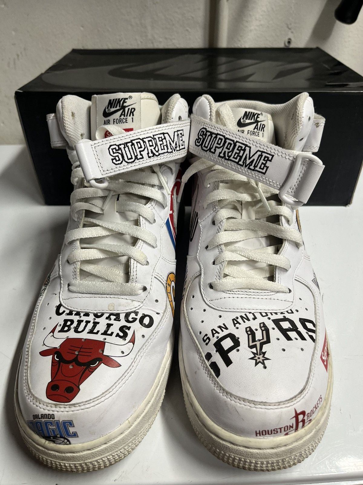 Supreme Air Force 1 Mid NIKE x SUPREME x NBA White (AQ8017-100) 12 ...
