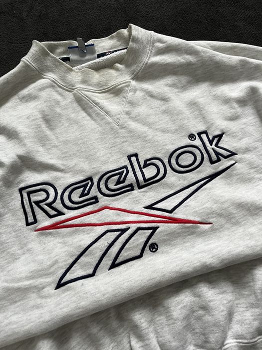 Vintage Sweater Reebok Big Central Logo Vintage Rare 80s Drip Y2K | Grailed