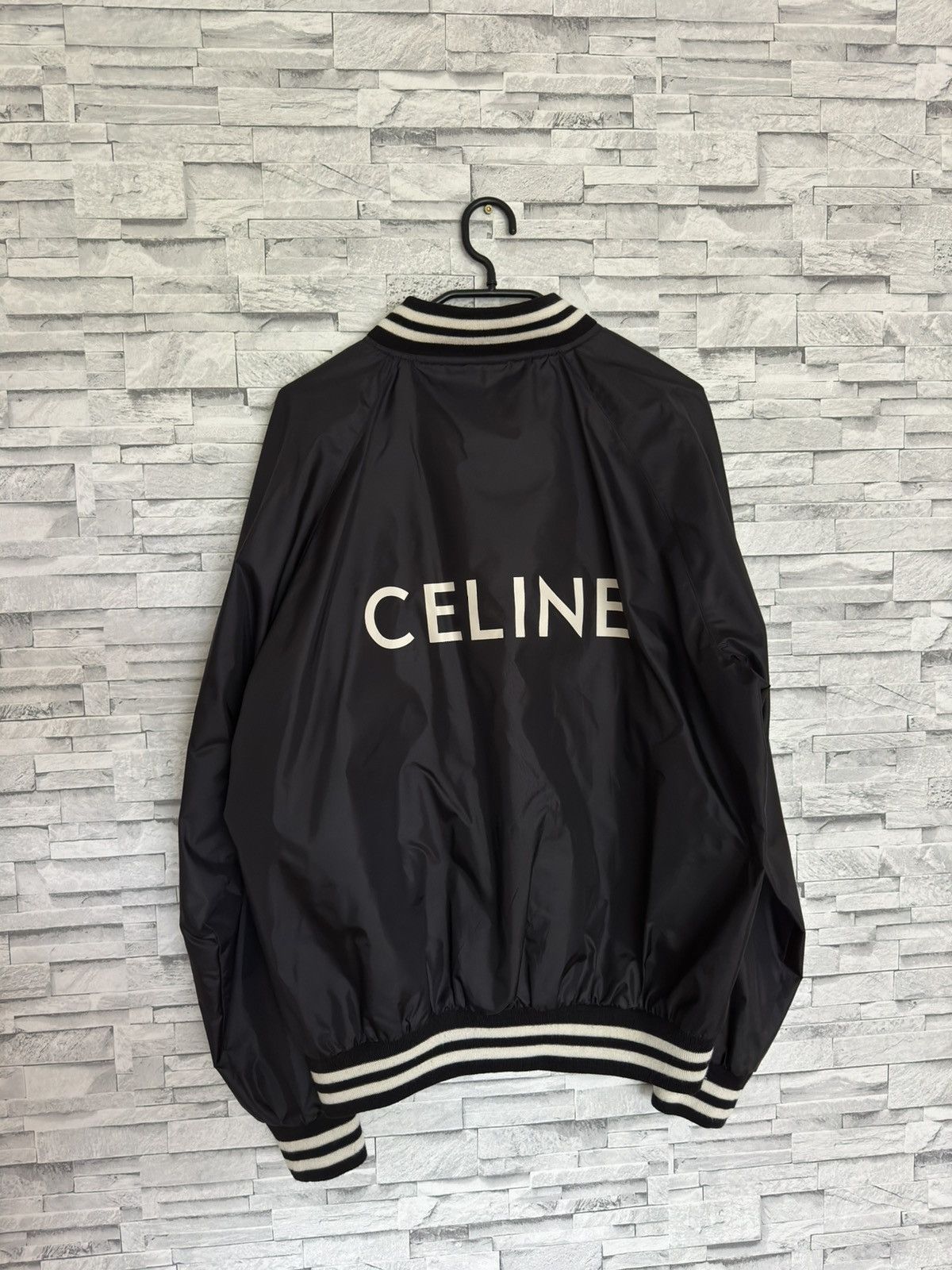 Celine × Designer × Hedi Slimane Celine Logo Bomber College Jacket ...
