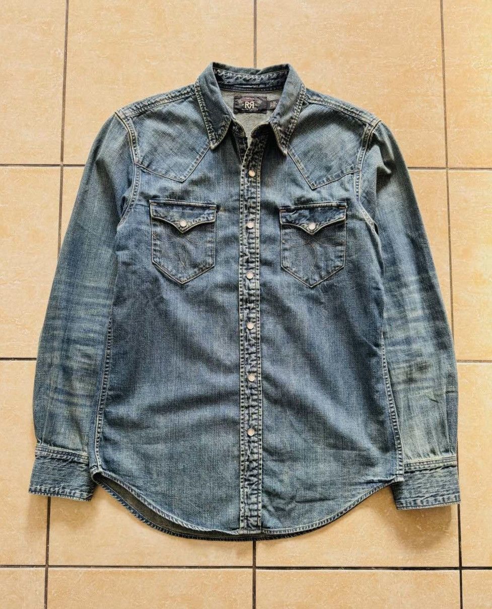 Luxury RRL Ralph Lauren Double RL denim western shirt | Grailed