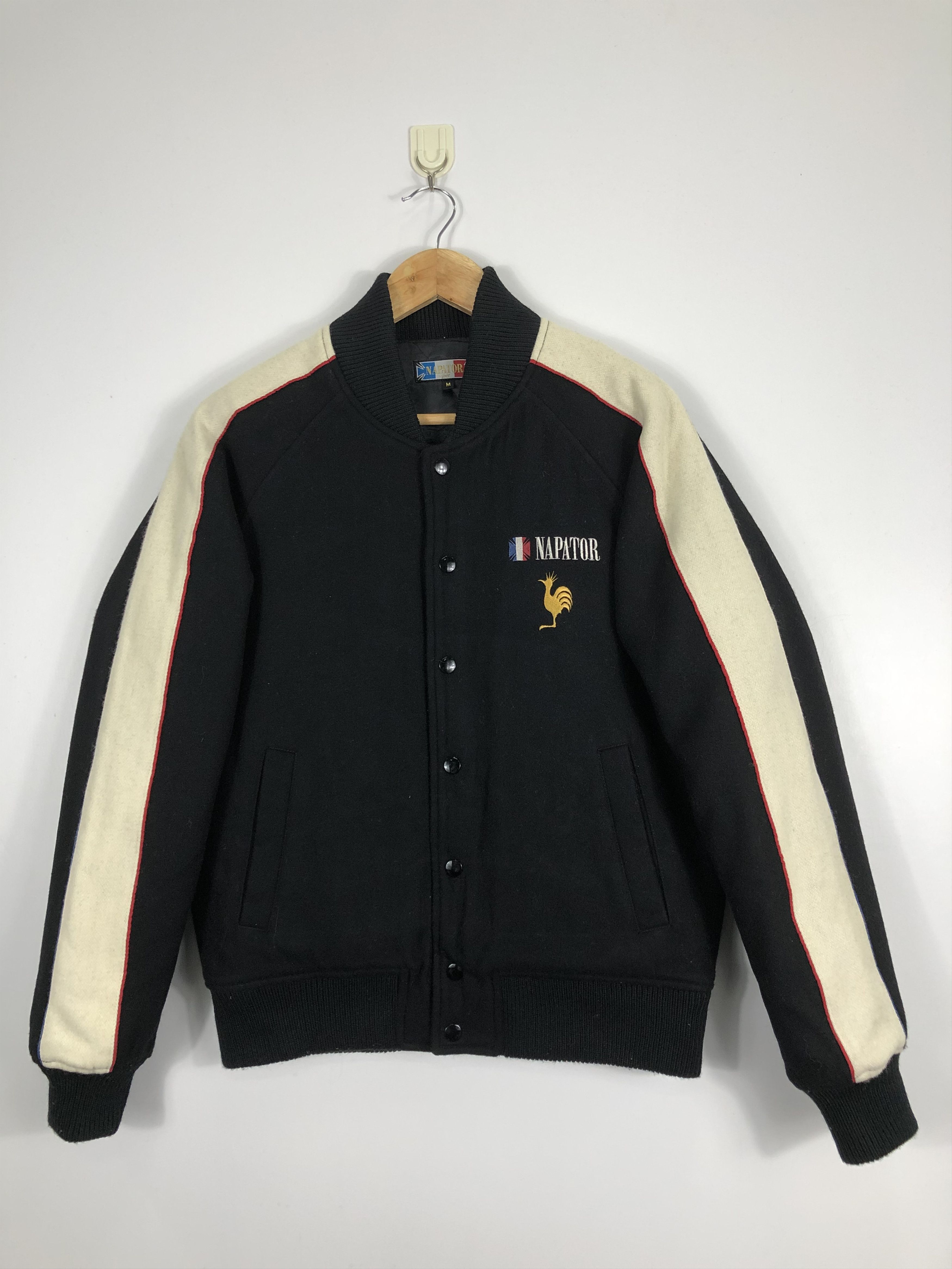 Varsity Jacket × Vintage Vintage 90s Napator France Wool Varsity Jacket ...