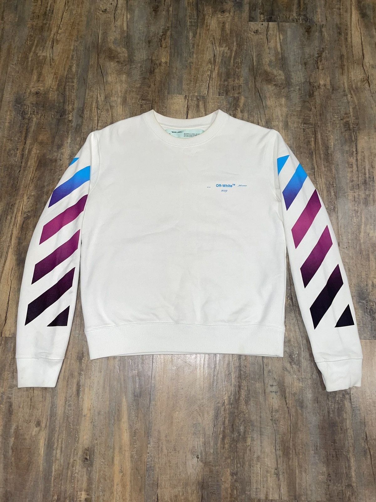Off-White RARE Off-White Gradient Arrows Logo Diag Crewneck Sweatshirt ...