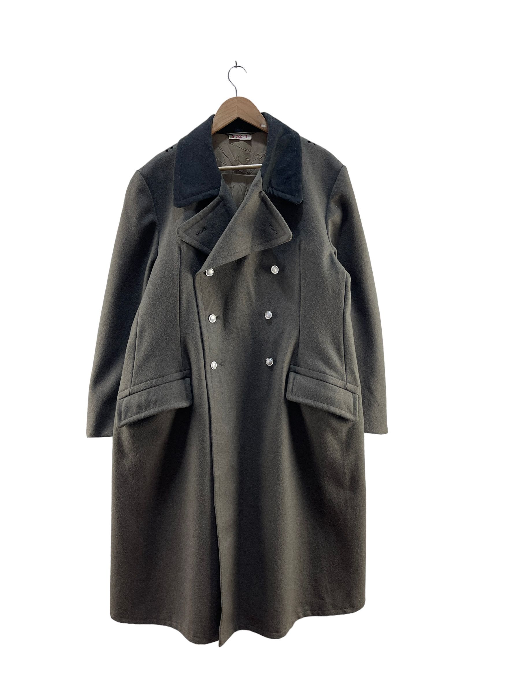 Military × War Vintage Military Double Breasted Trench Long Coat Jacket ...