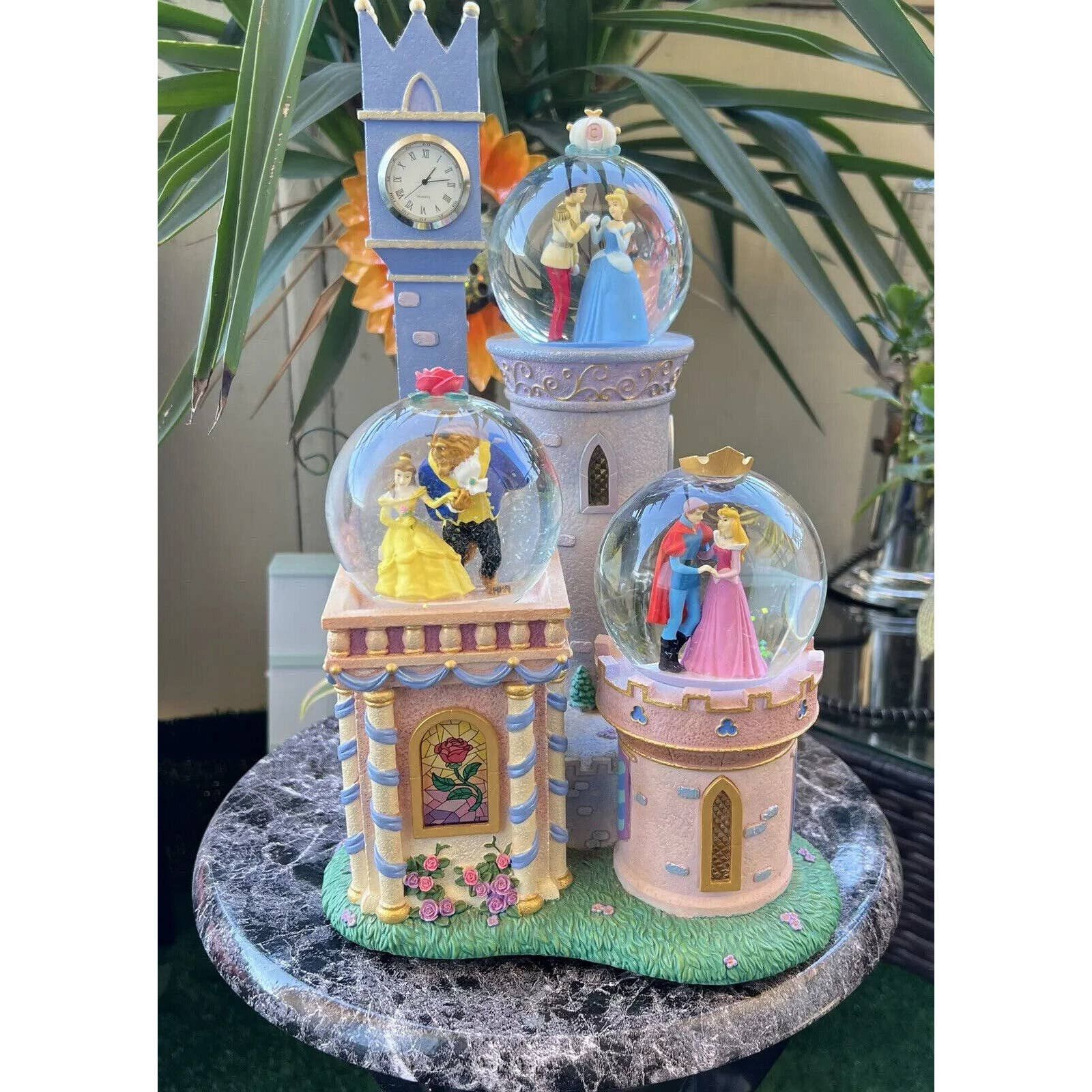 Disney Disney Princess Clock Tower Castle lighted 3 Snow Globe | Grailed